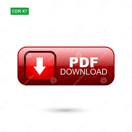 Glossy Red Button Pdf Download Vector Isolated Stock Vector ...