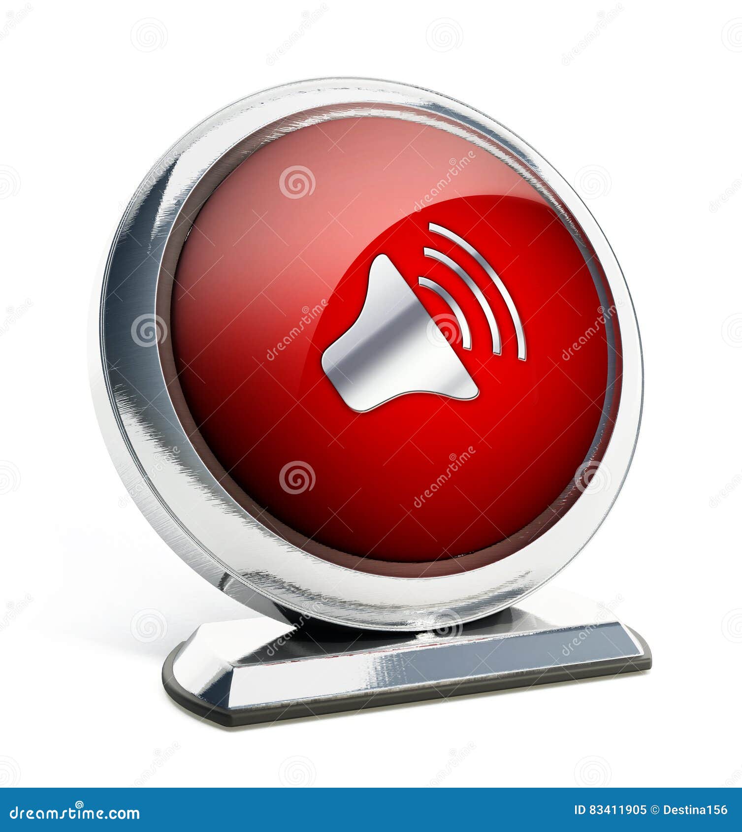 Glossy Red Button with Speaker Symbol Stock Illustration - Illustration ...