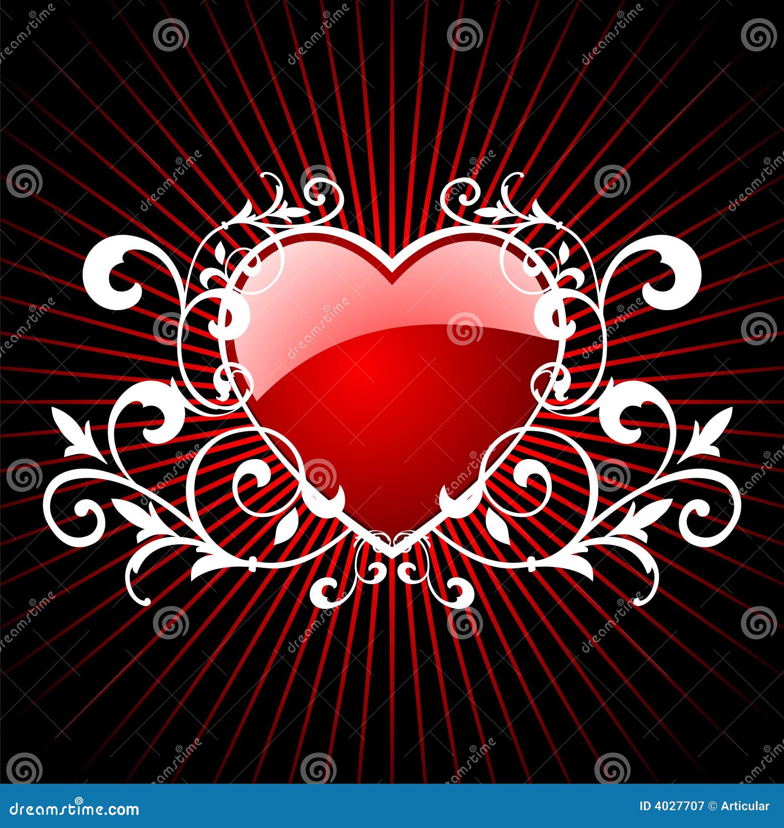 Glossy red hearth stock vector. Illustration of heart - 4027707