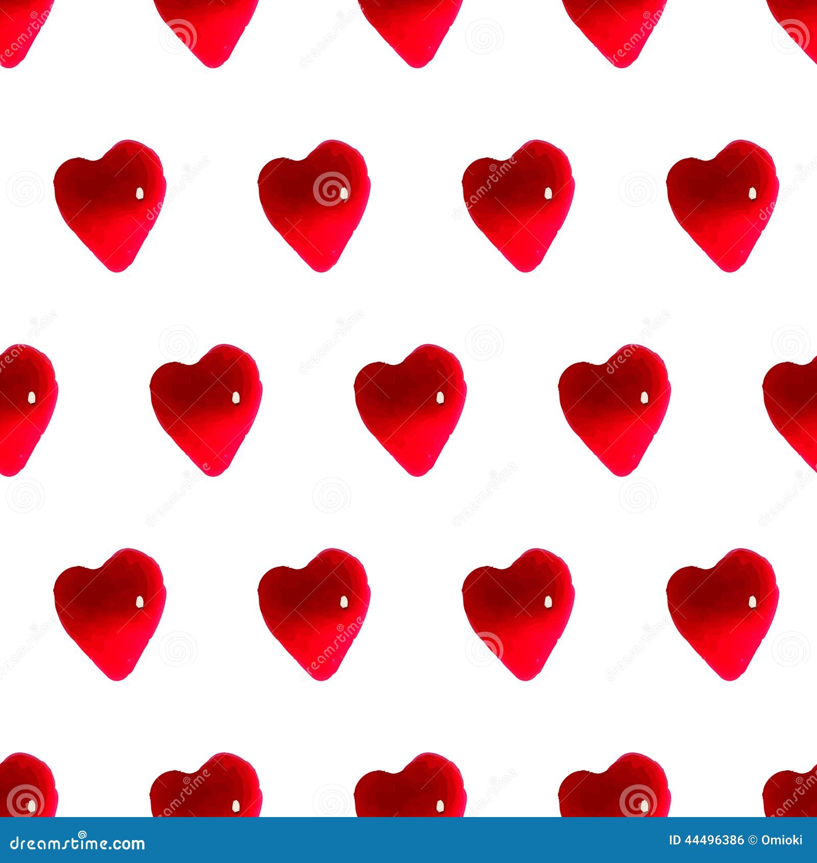 Glossy Red Hearts Seamless Pattern Background Stock Vector ...