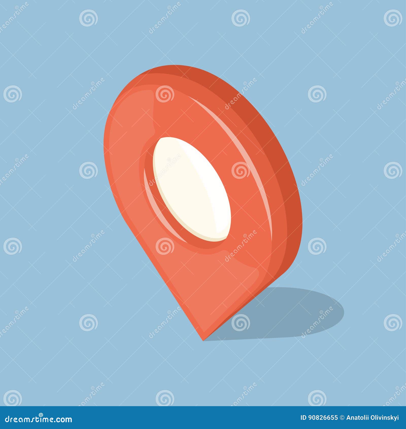 Glossy Red Isolated Pointer. GPS Icon Sign Stock Vector - Illustration ...