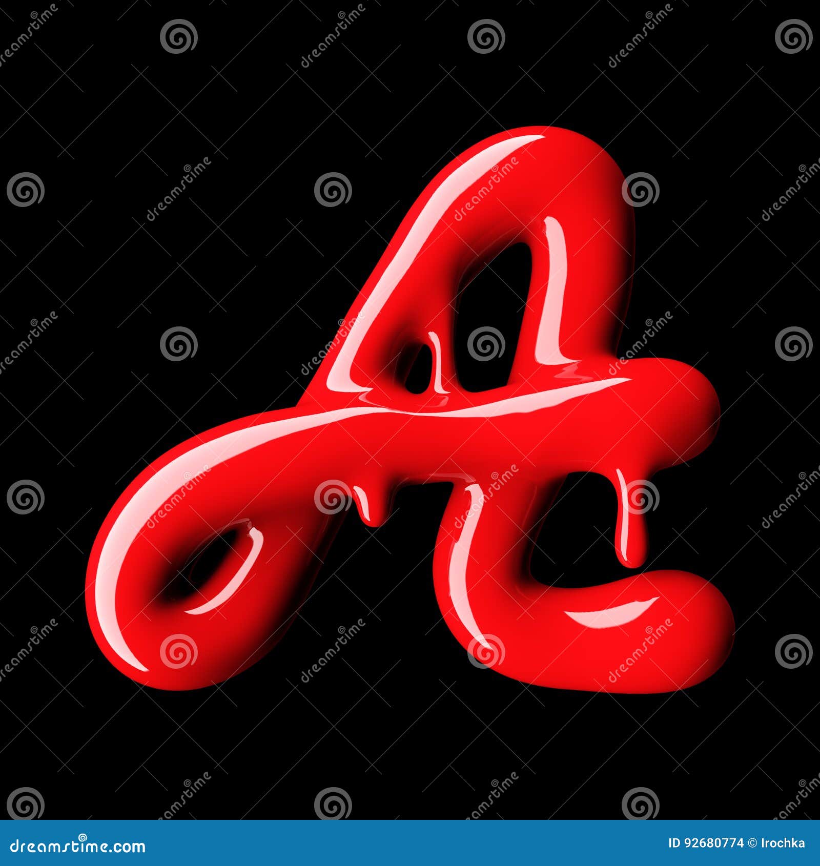 Glossy Red Letter a Uppercase. 3D Rendering Stock Illustration ...