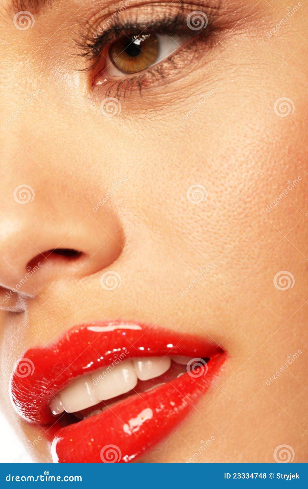 Glossy Red Lips stock photo. Image of glamour, lipgloss - 23334748