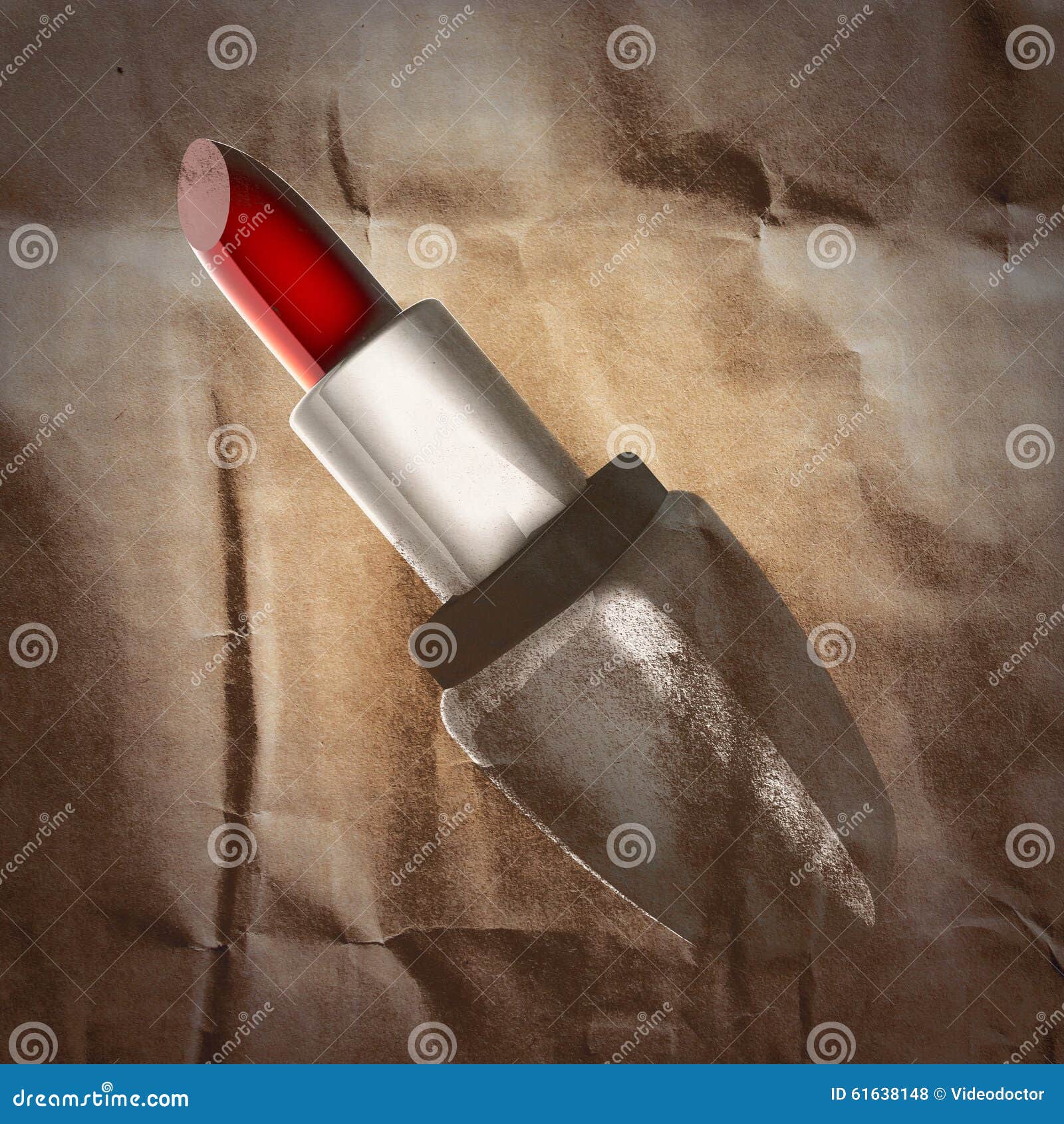 Glossy Red Lipstick Painted on Paper Stock Illustration - Illustration ...