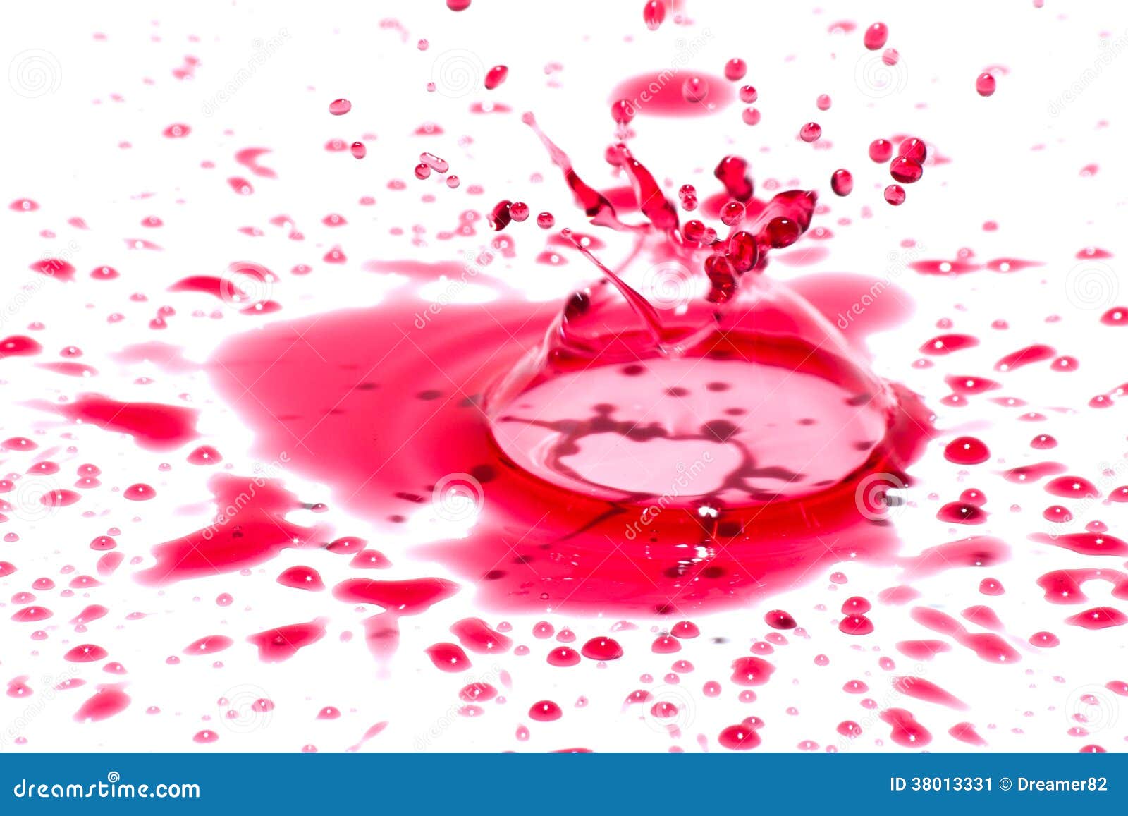 Glossy Red Liquid Droplets (splatters) Isolated on White Stock Image ...