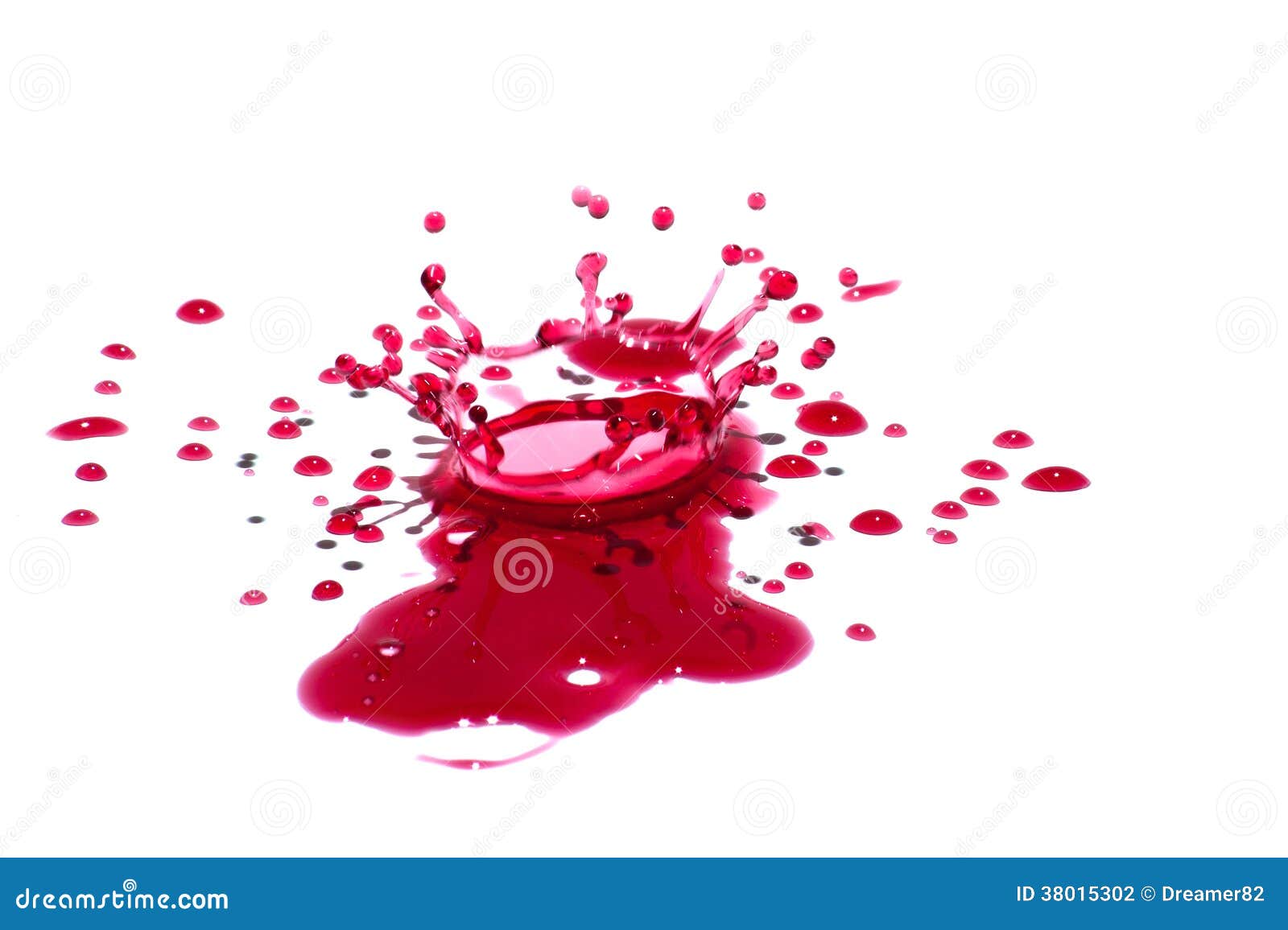 Glossy Red Liquid Droplets (splatters) Isolated on White Stock Photo ...