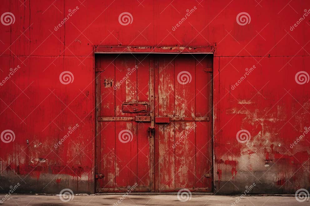 Glossy Red Metal Doors. Generate Ai Stock Illustration - Illustration ...