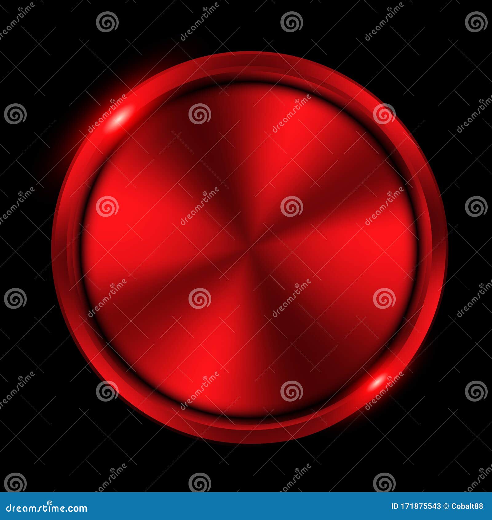 Glossy red metallic button stock vector. Illustration of shadow - 171875543