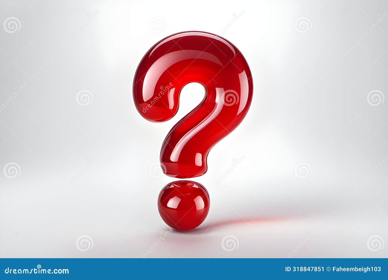 A Glossy Red Question Mark Against a Stark White Backdrop, 3D Style ...