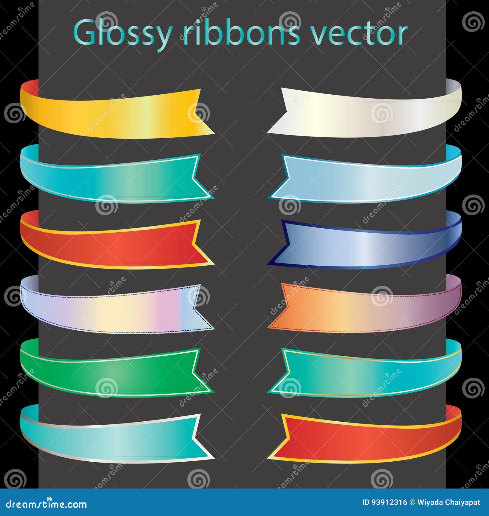 Glossy ribbons vector stock vector. Illustration of page - 93912316