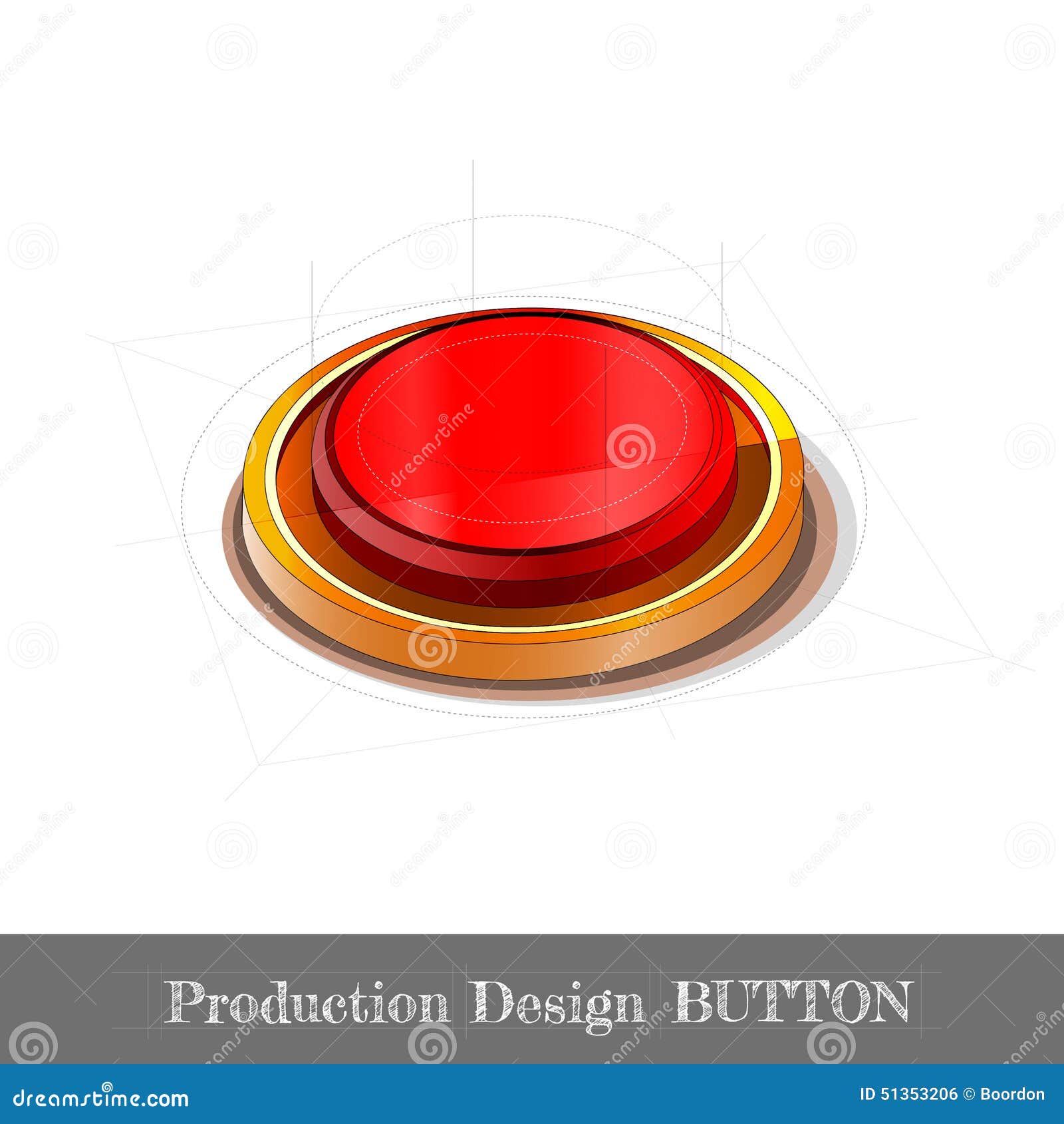 Glossy Round Button Concept Sketch Stock Vector - Illustration of ...