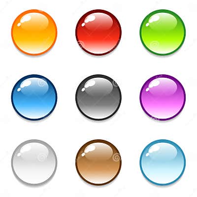 Glossy round button icons stock vector. Illustration of internet - 5171928