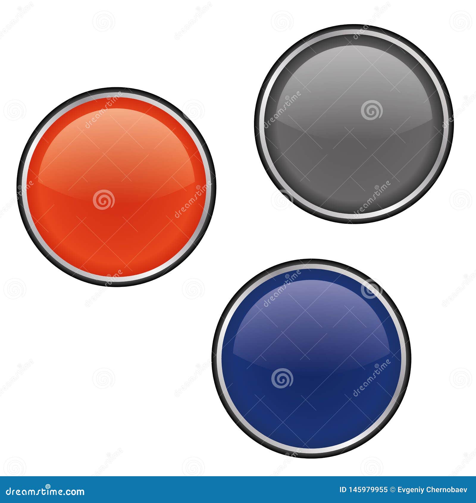 Glossy Round Buttons Red Blue Grey. Metal Round Buttons Icon Vector ... Glossy Round Buttons Red Blue Grey. Metal Round Buttons Icon Vector ...