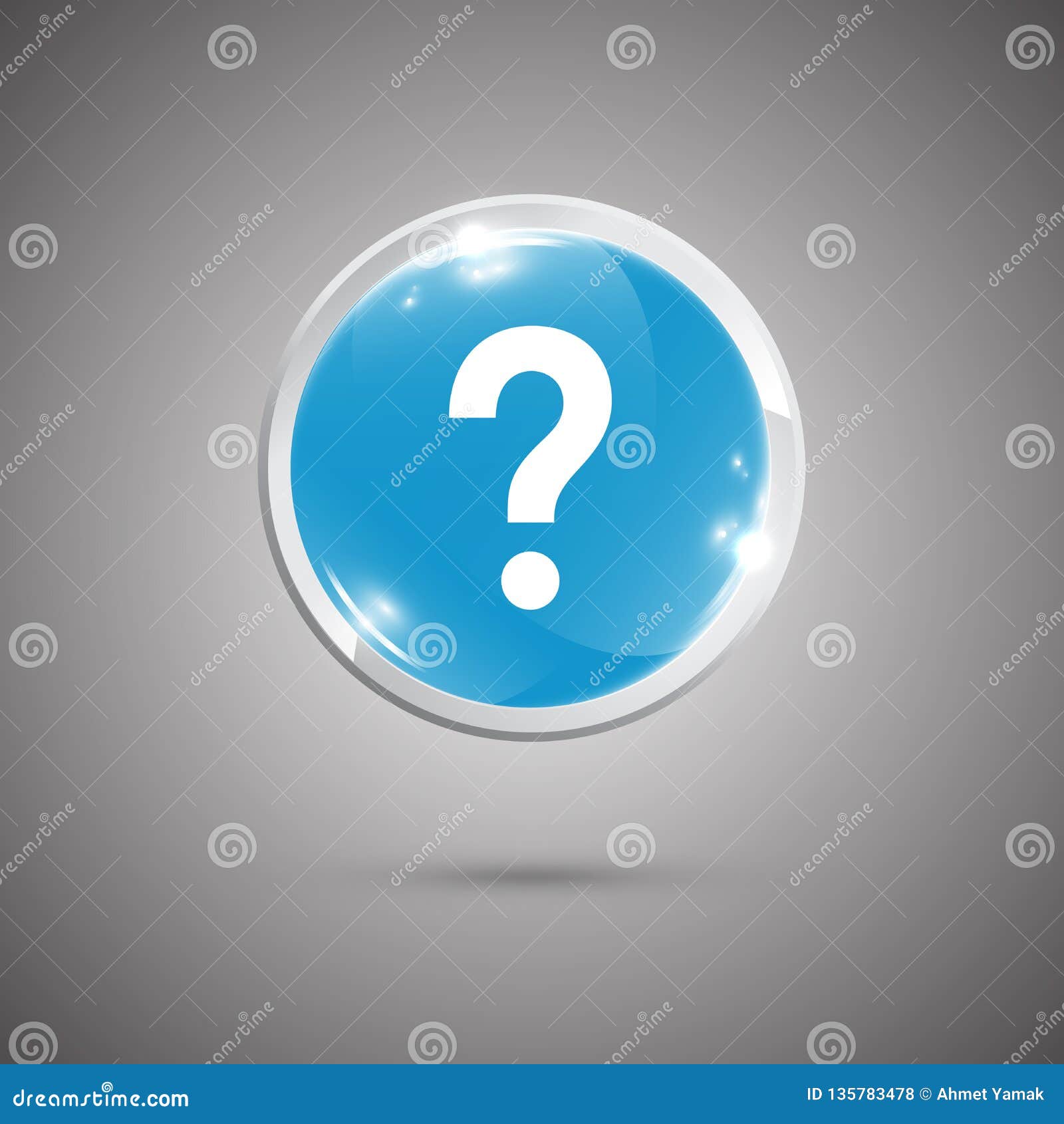 Glossy Rounded Button with Question Mark Stock Vector - Illustration of ...