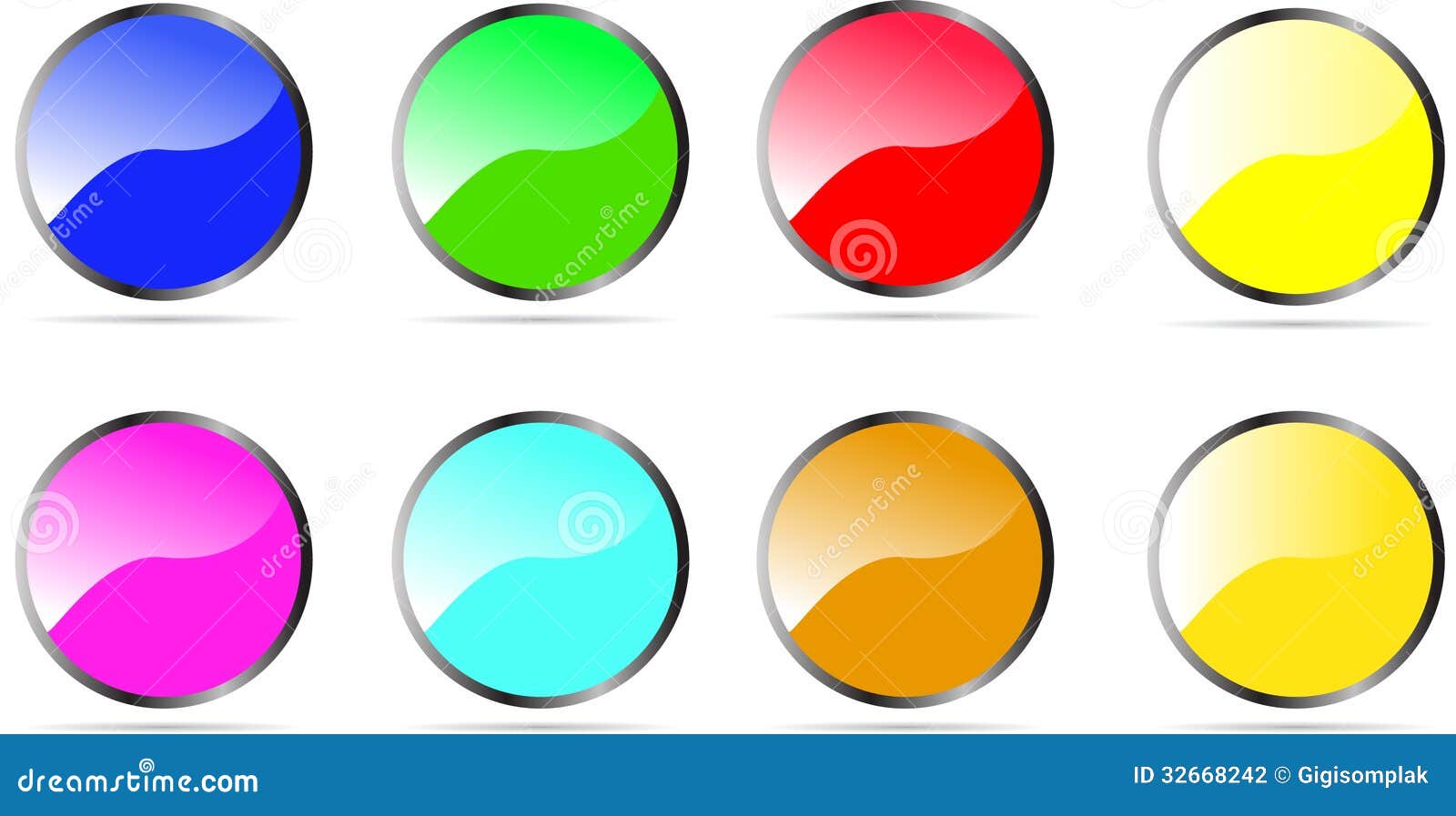 Glossy Rounded Button stock vector. Illustration of plastick - 32668242