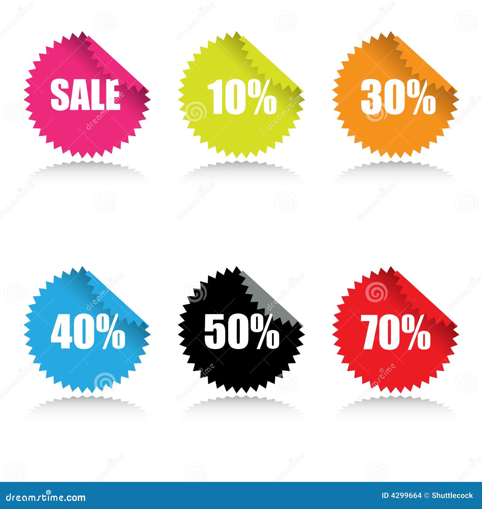 Glossy Sale Tags with Discount Stock Vector - Illustration of blank ...