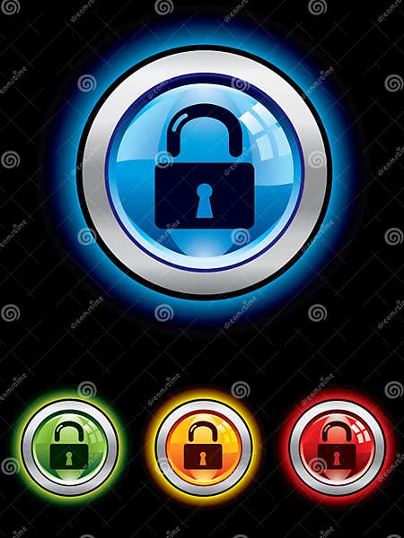Glossy security button stock vector. Illustration of icon - 6833814