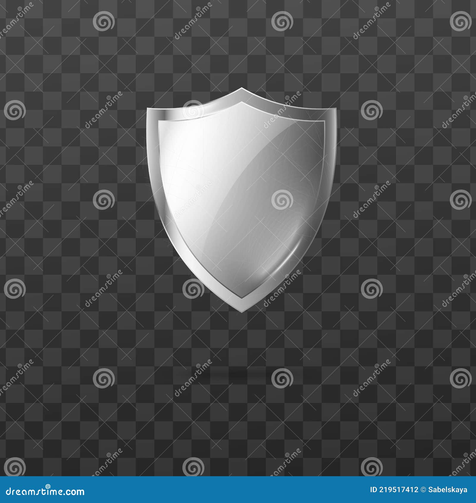 Glossy Security Metal or Glass Shield Realistic Vector Illustration ...