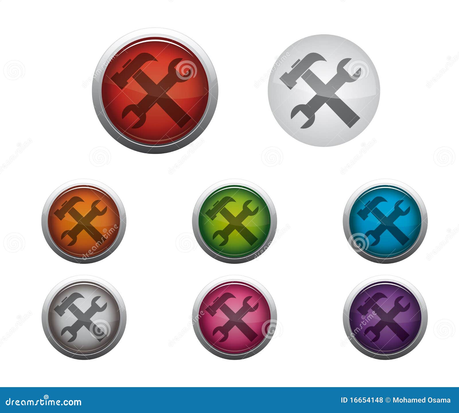 Settings Button Set. Cartoon Vector | CartoonDealer.com #13032209