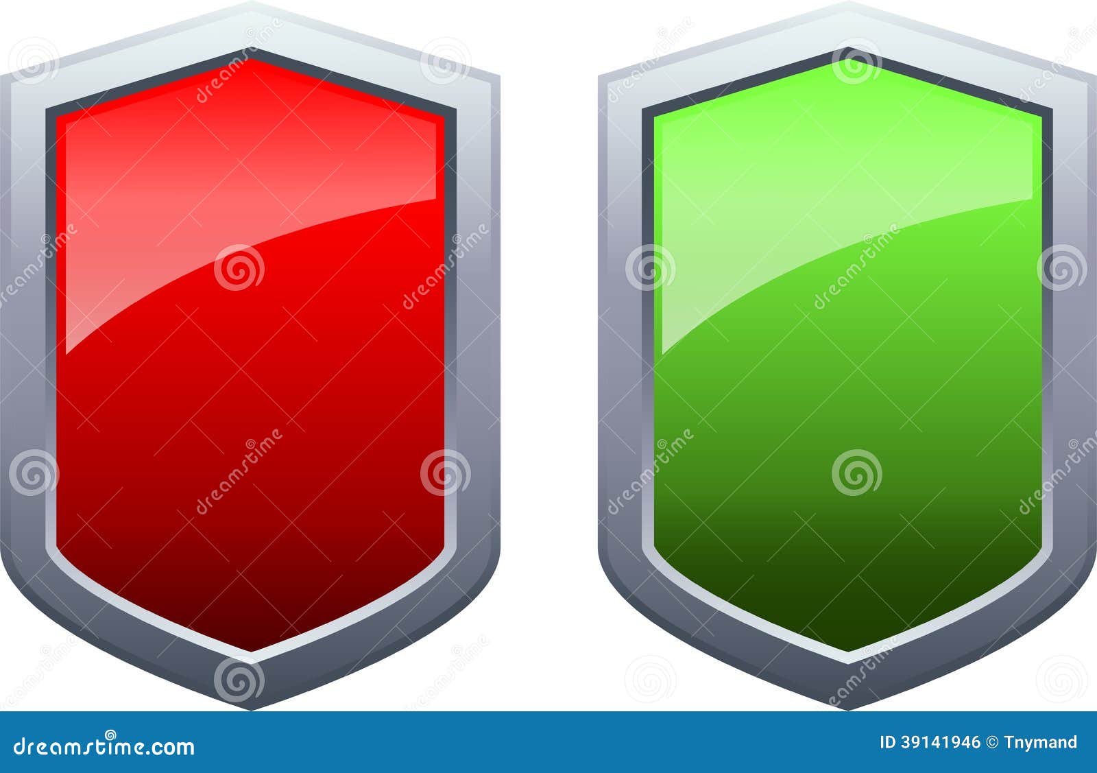 Glossy Shield Icons Red and Green Vector Stock Vector - Illustration of ...