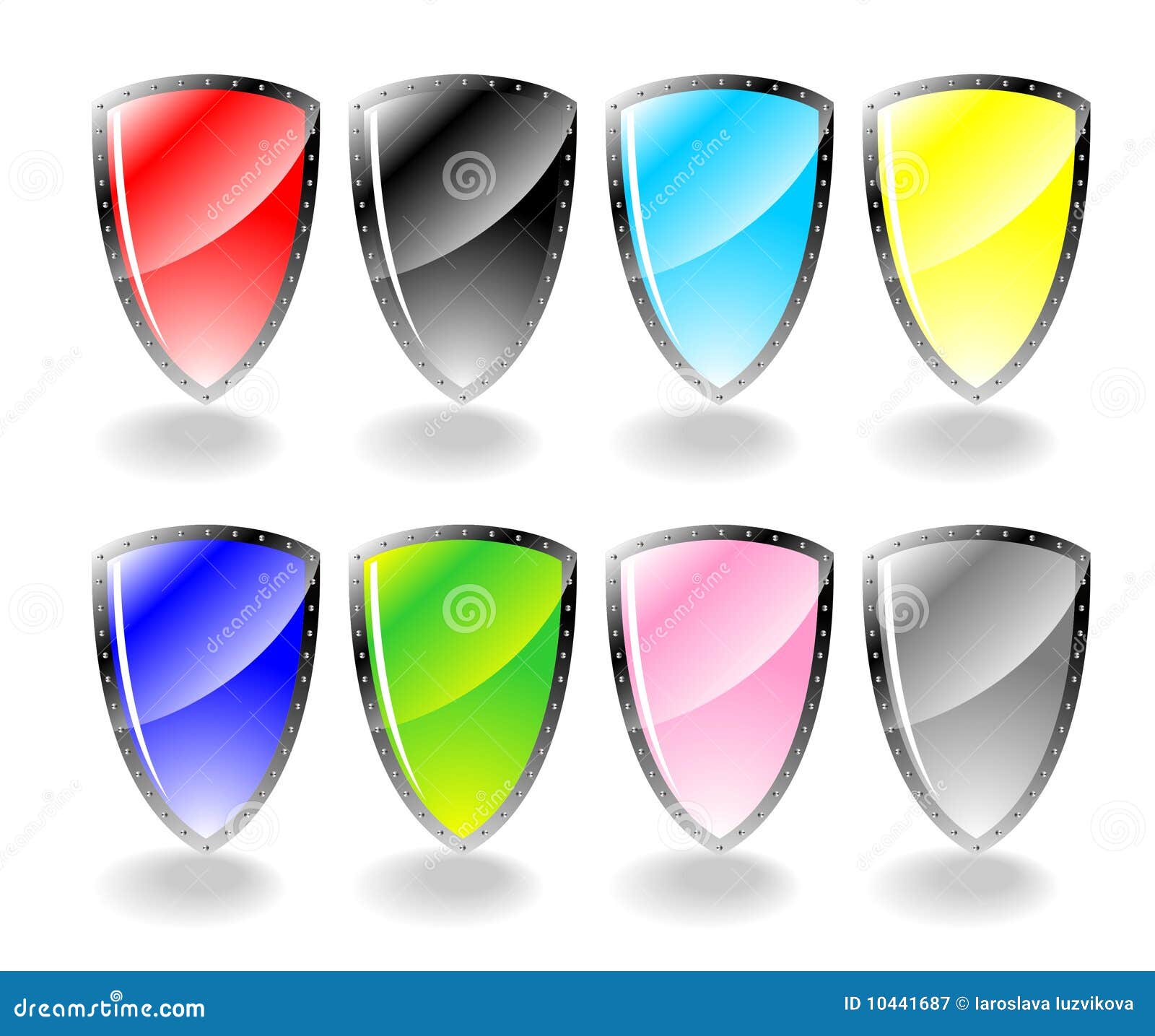Glossy Shields Set Vector Stock Vector Illustration Of Button 10441687