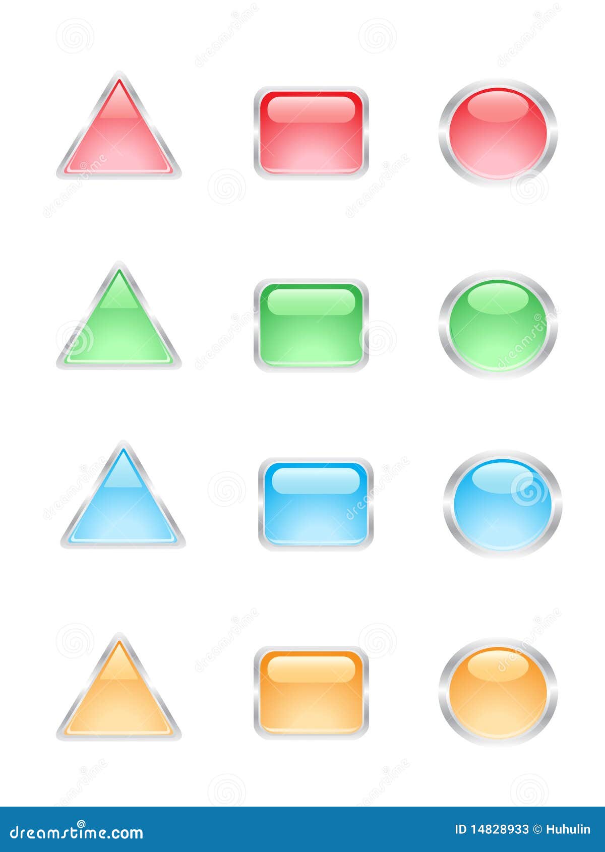 Shiny Buttons In Different Colours Vector Illustration | CartoonDealer ...