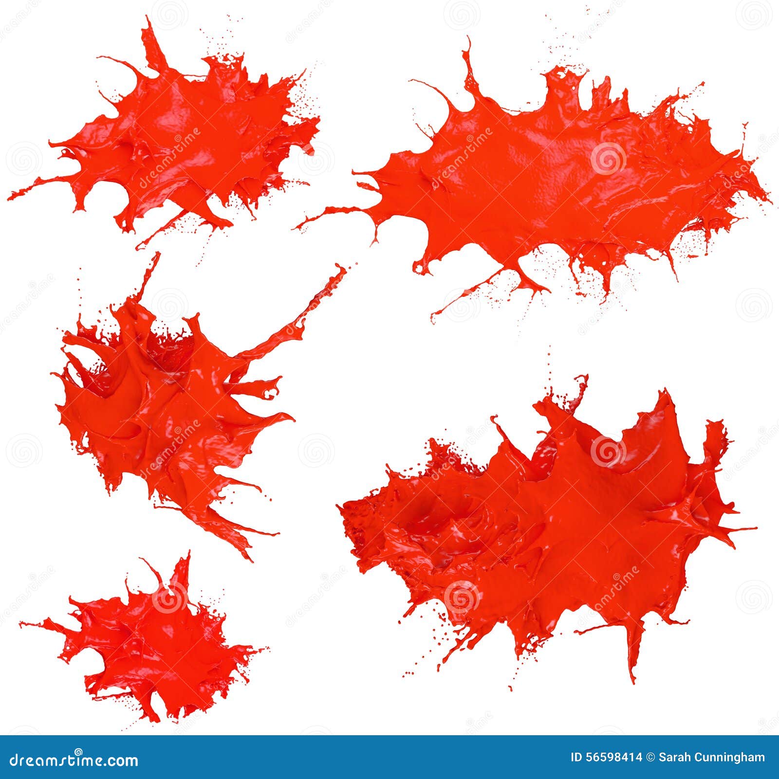 Glossy Shiny Red Paint Splashing Stock Illustration - Illustration of ...