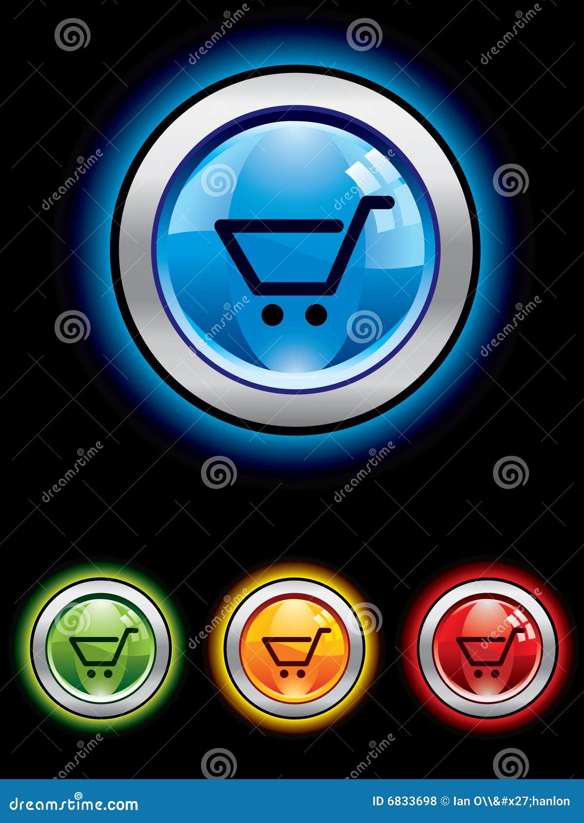 Glossy shopping button stock vector. Illustration of modern - 6833698