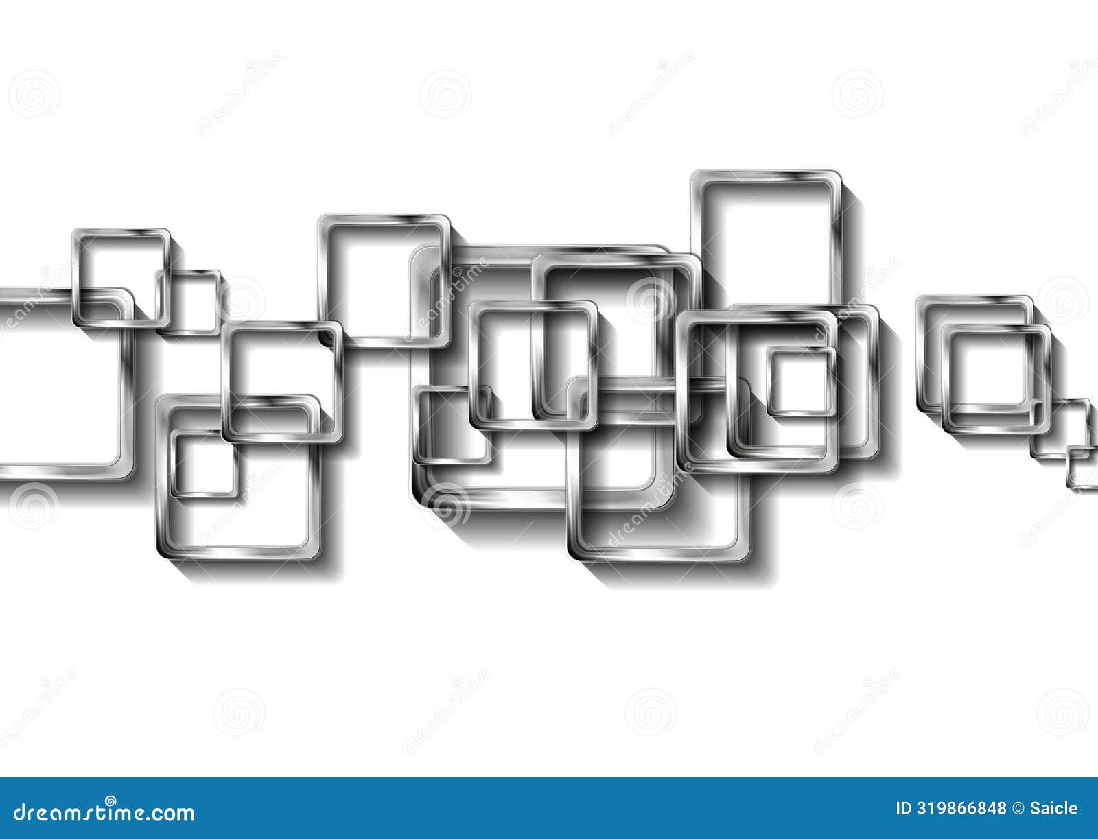 Glossy Silver Metallic Squares Abstract Geometric Tech Background Stock ...