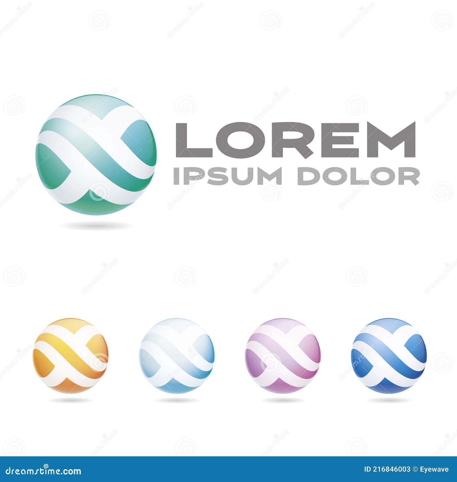 Glossy Sphere with Abstract Pattern Vector Logo Template Stock Vector ...