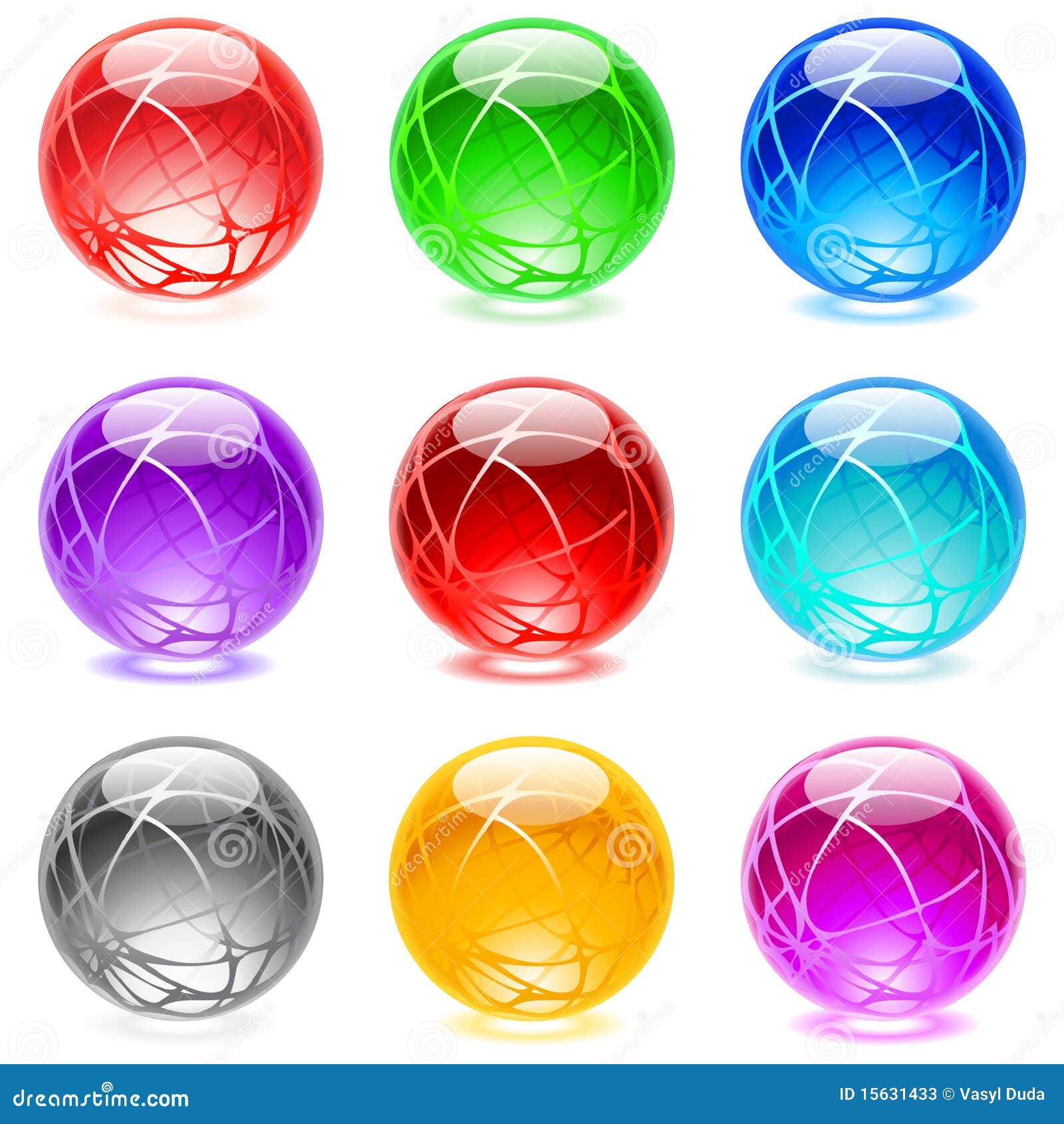 Glossy spheres stock vector. Illustration of element - 15631433