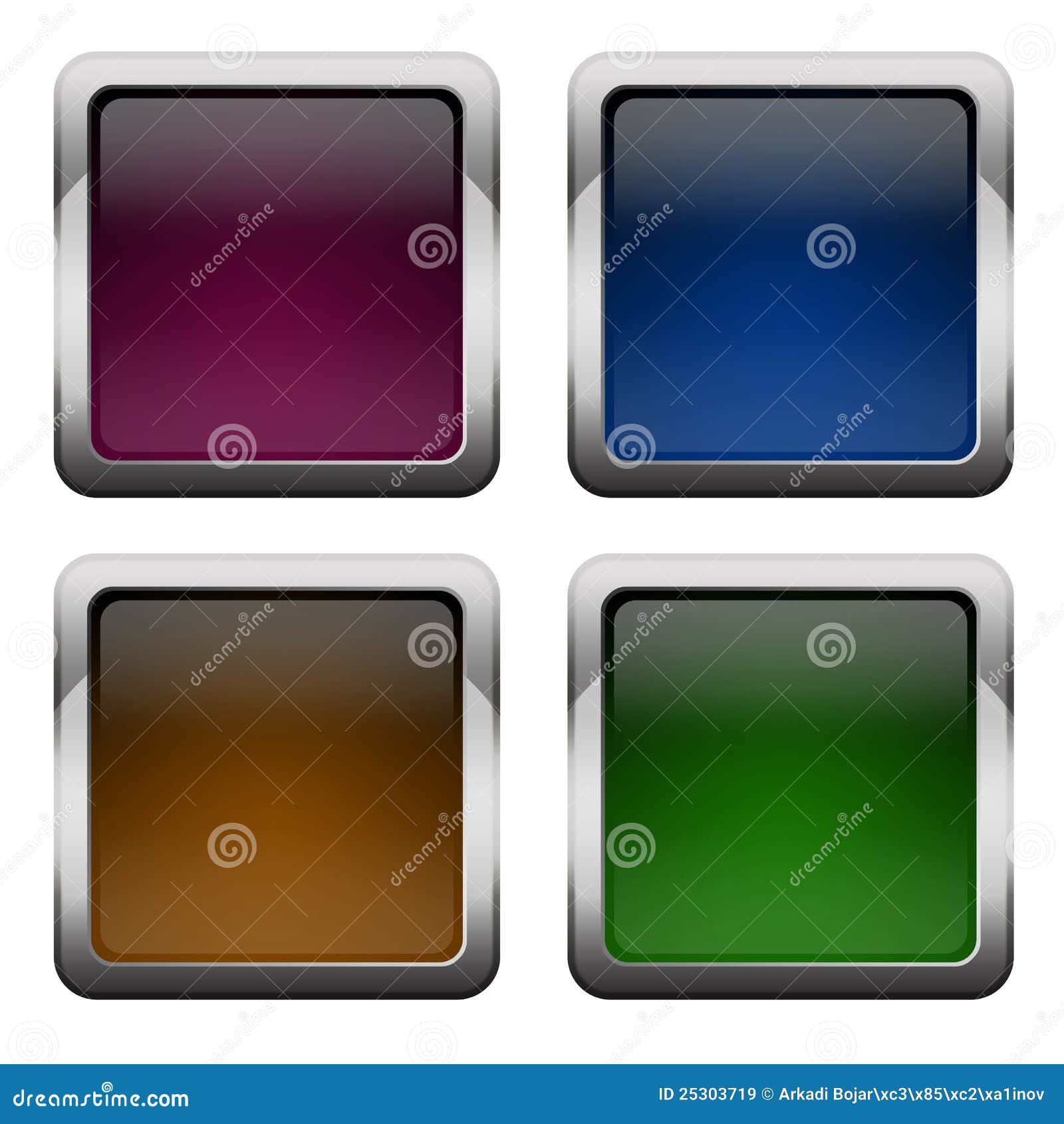 Glossy square buttons stock illustration. Illustration of blue - 25303719