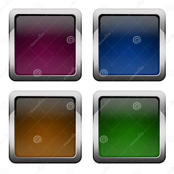 Glossy square buttons stock illustration. Illustration of blue - 25303719