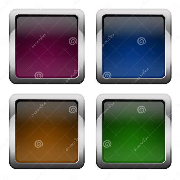 Glossy square buttons stock illustration. Illustration of blue - 25303719