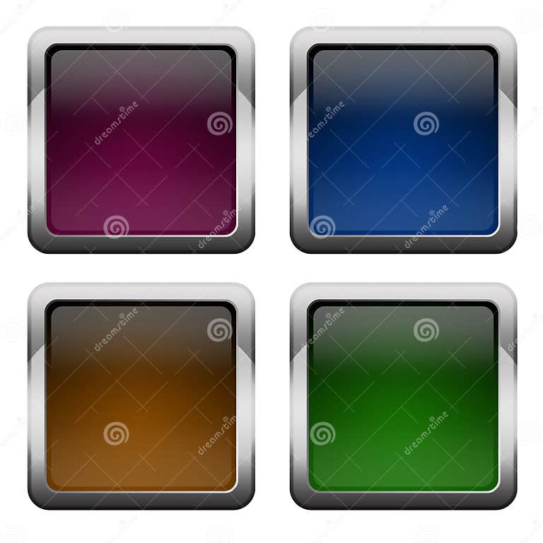 Glossy square buttons stock illustration. Illustration of blue - 25303719