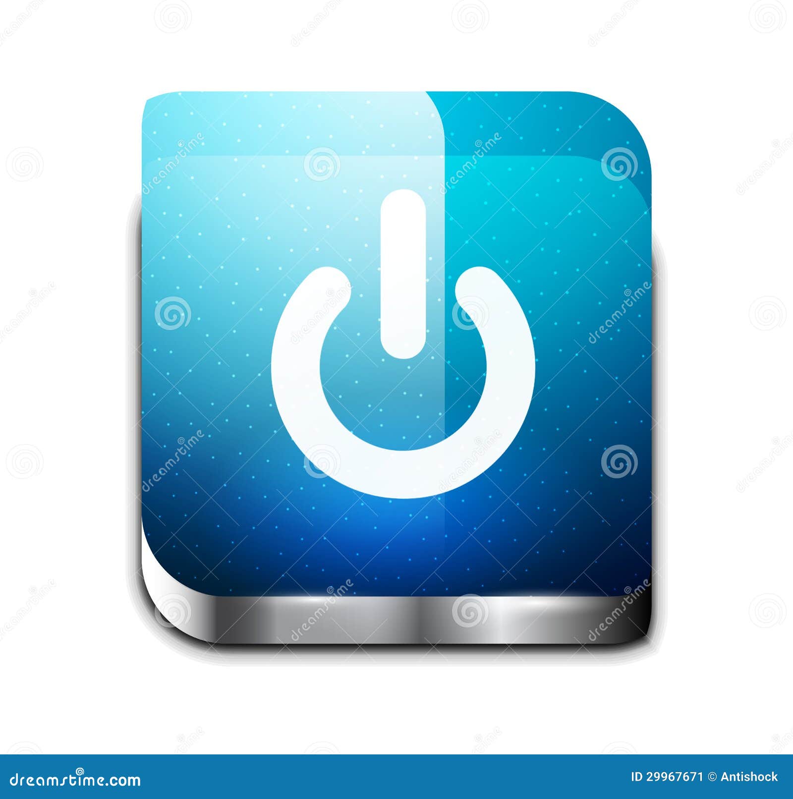 Glossy square power button stock vector. Illustration of clean - 29967671