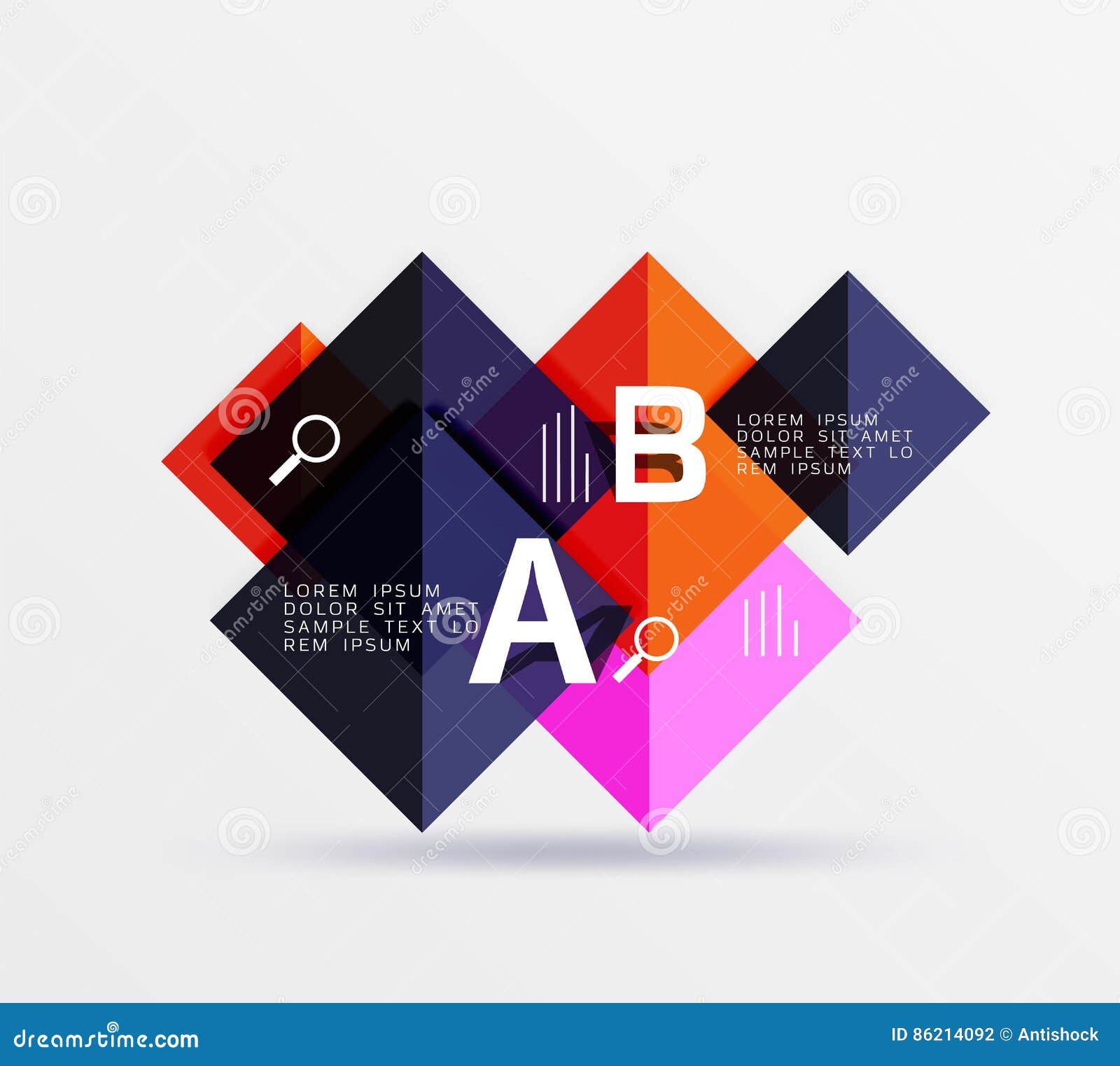 Glossy Squares with Text, Abstract Geometric Design Concept Stock ...