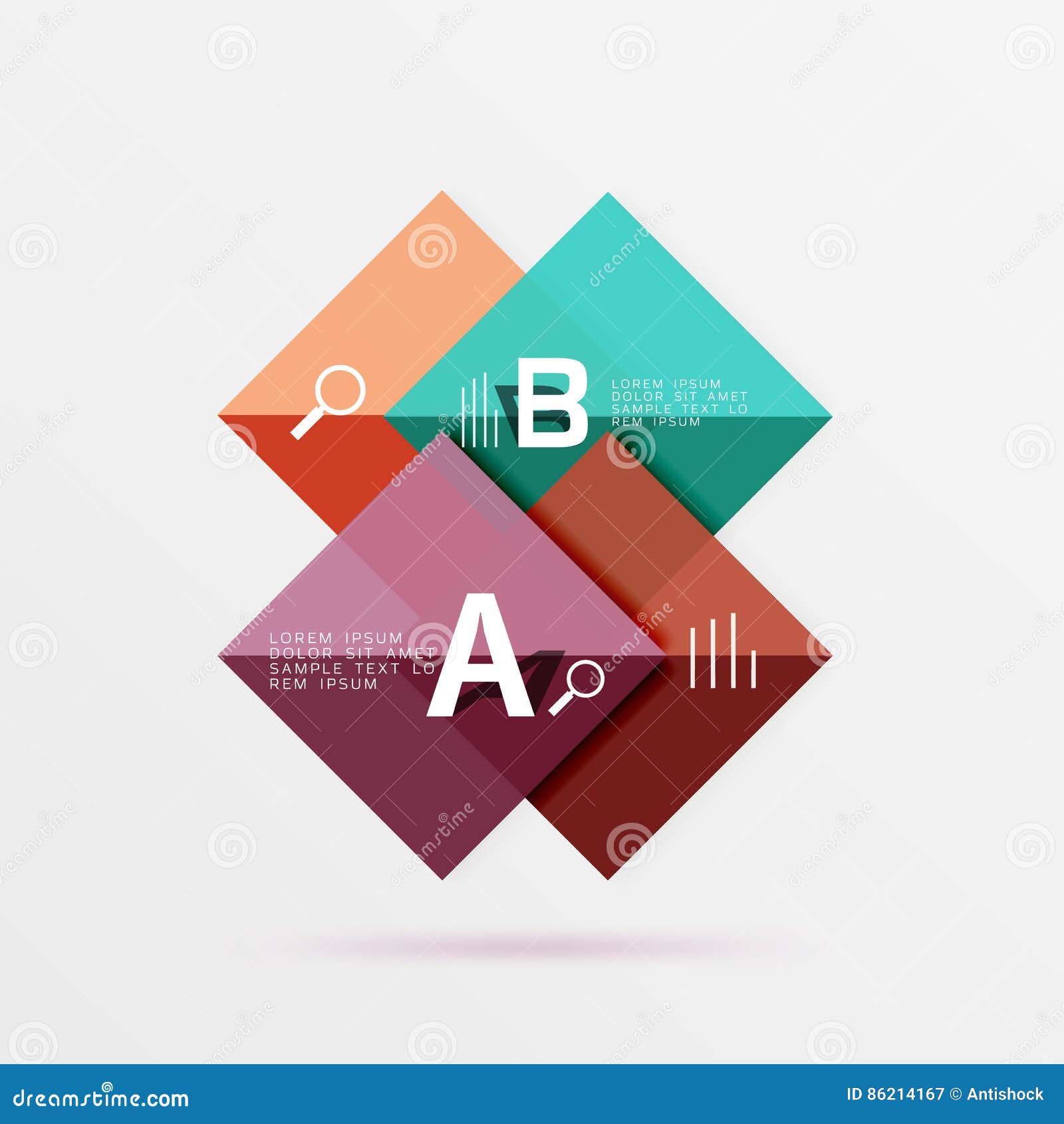 Glossy Squares with Text, Abstract Geometric Design Concept Stock ...