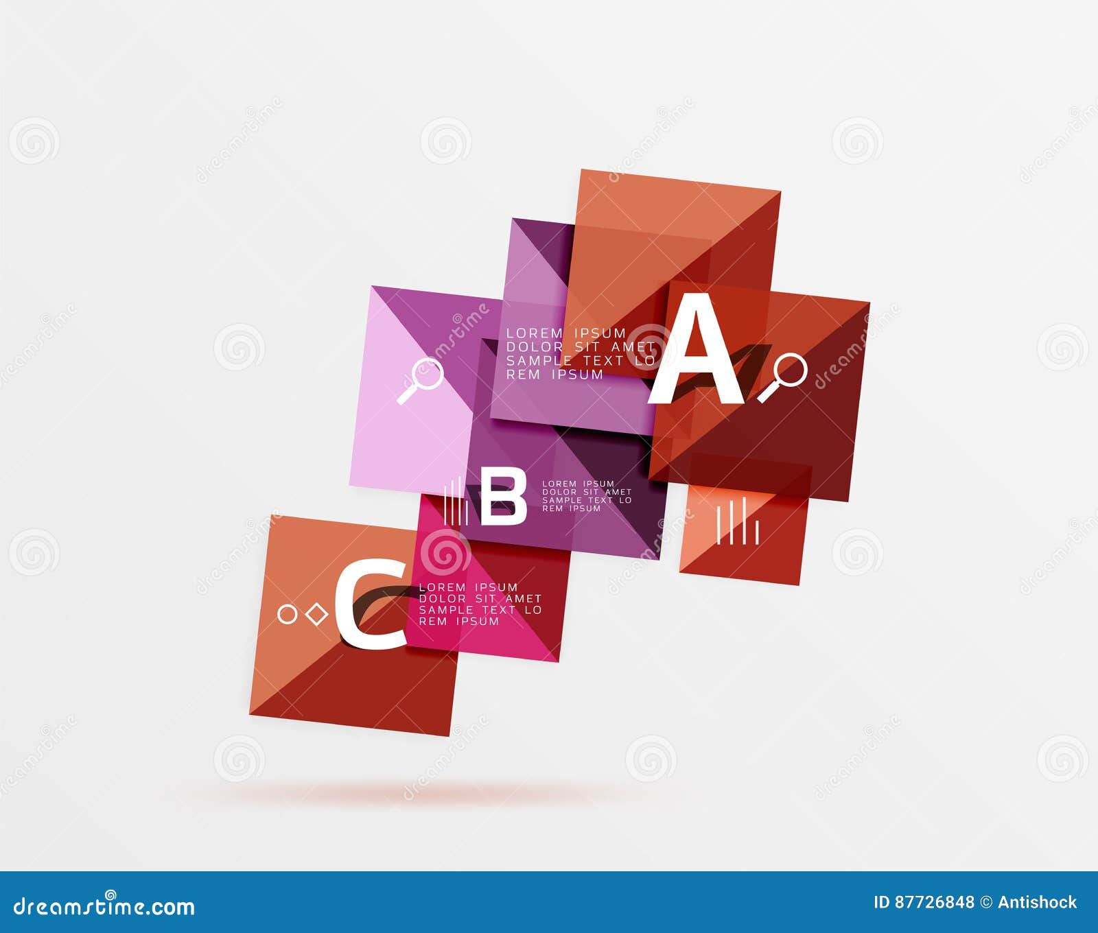 Glossy Squares with Text, Abstract Geometric Design Concept Stock ...