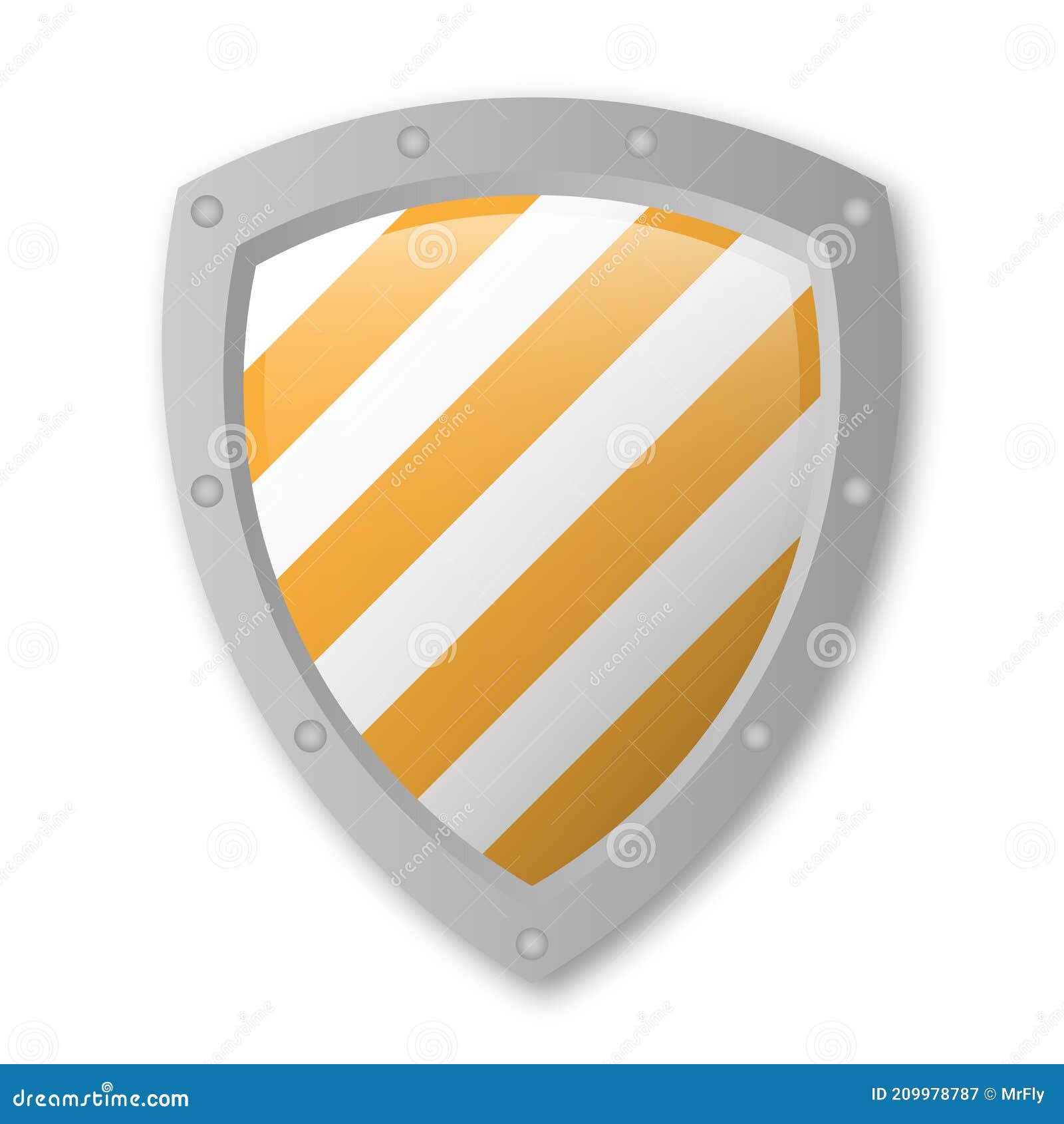 Glossy Striped Protection Shield, Vector Illustration Stock Vector ...