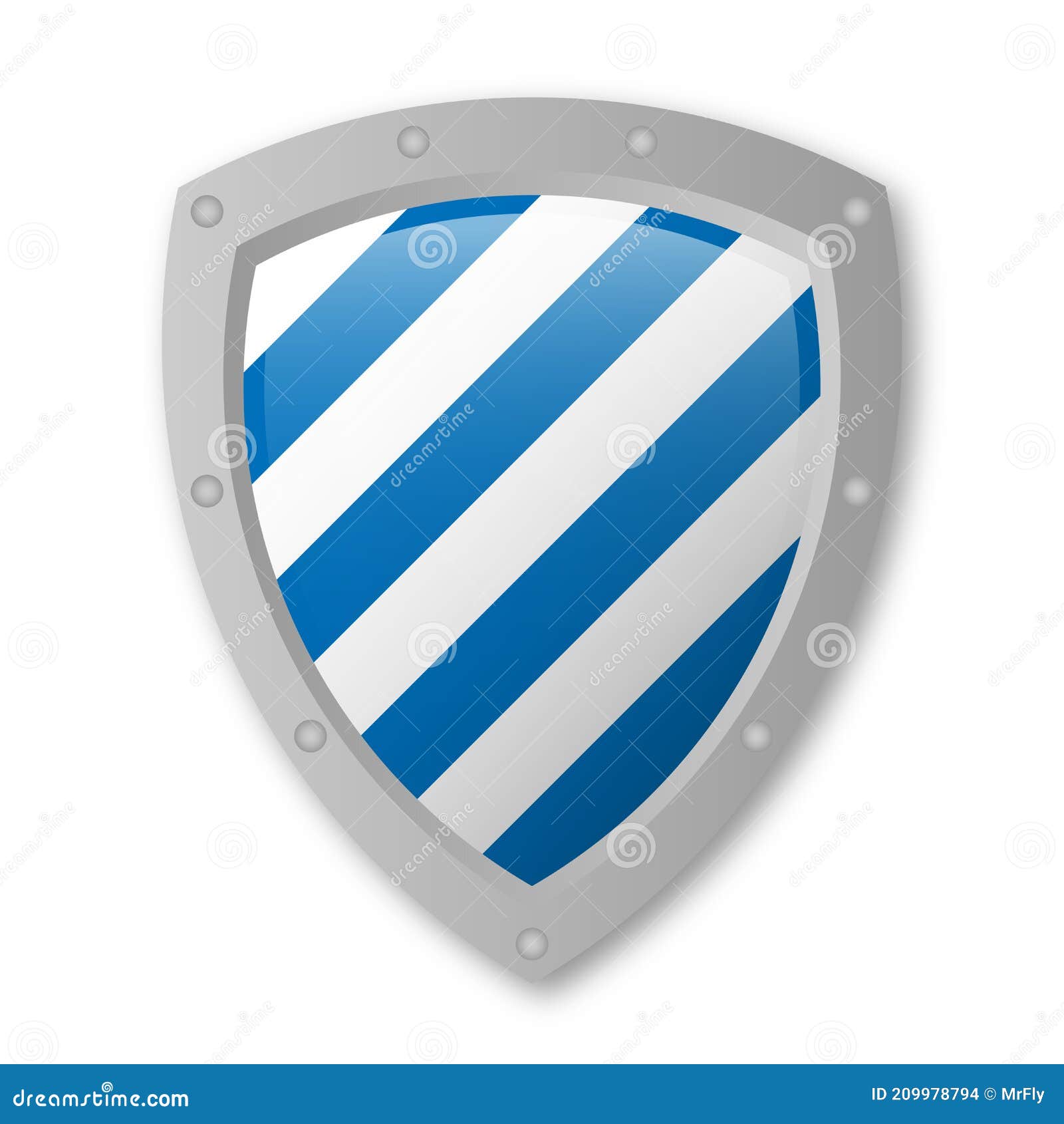 Glossy Striped Protection Shield, Vector Illustration Stock Vector ...
