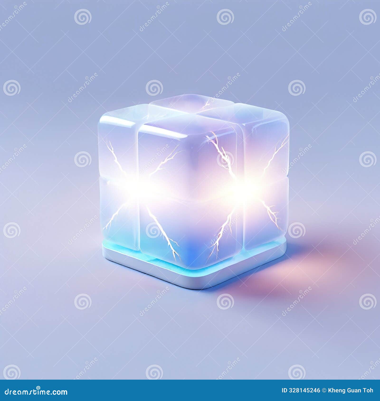Glossy Stylized Glass Icon of Lightning Bolt Stock Illustration ...