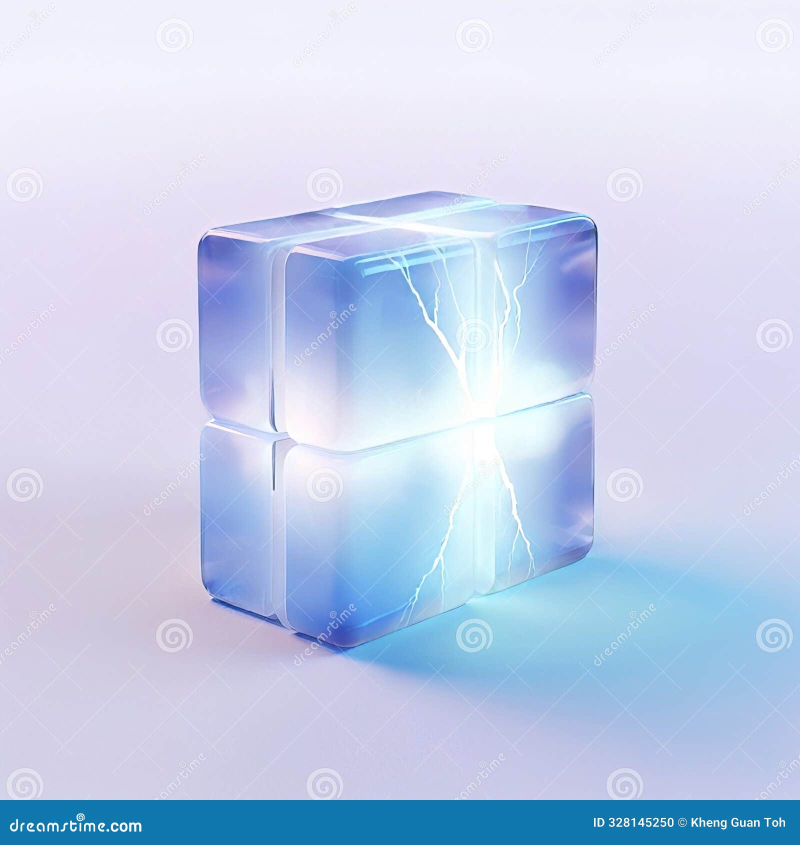 Glossy Stylized Glass Icon of Lightning Bolt Stock Illustration ...