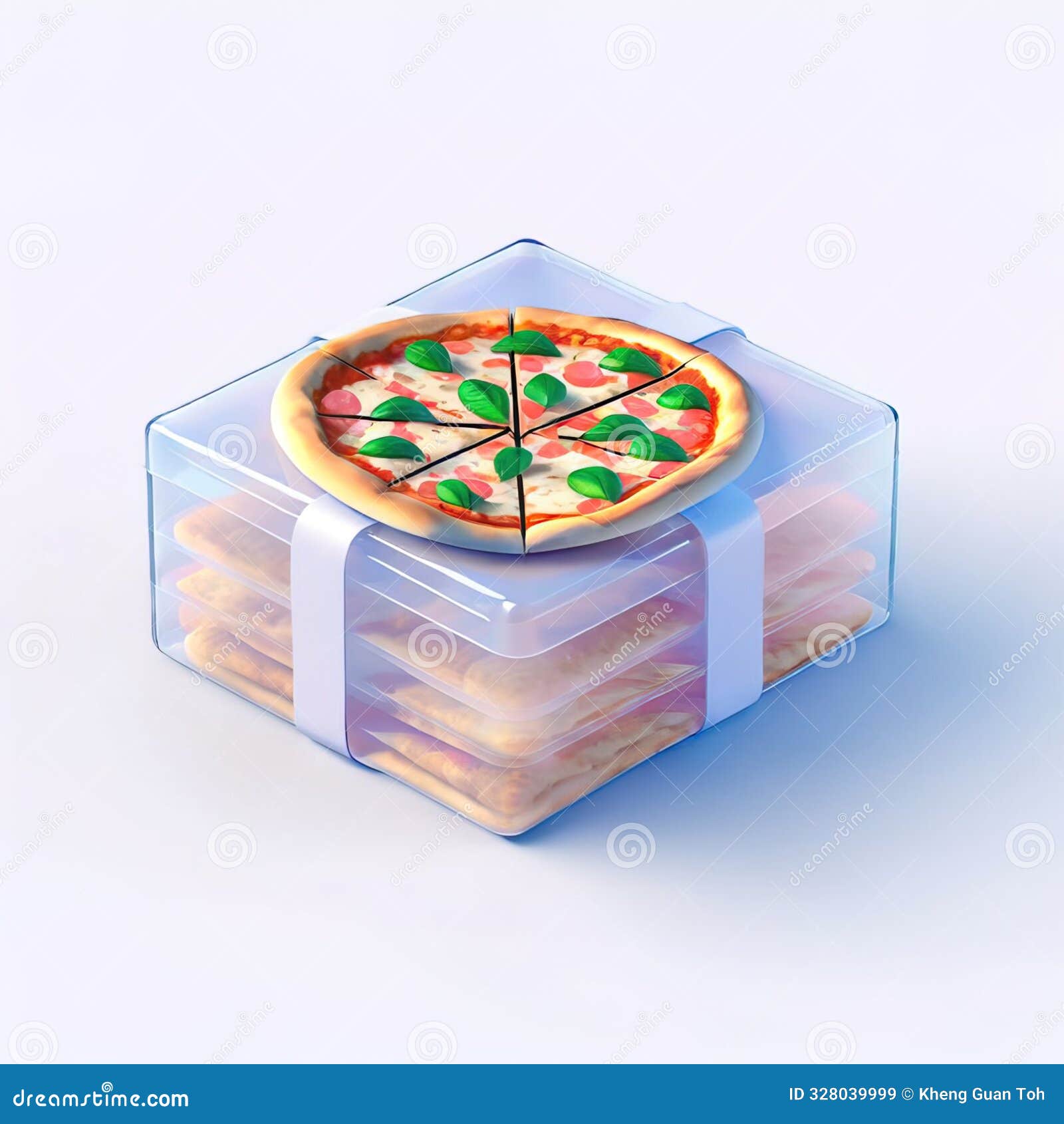 Glossy Stylized Glass Icon of Pizza Box Stock Illustration ...