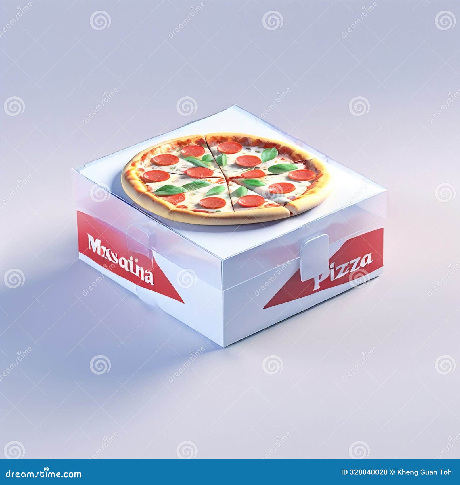 Glossy Stylized Glass Icon of Pizza Box Stock Illustration ...
