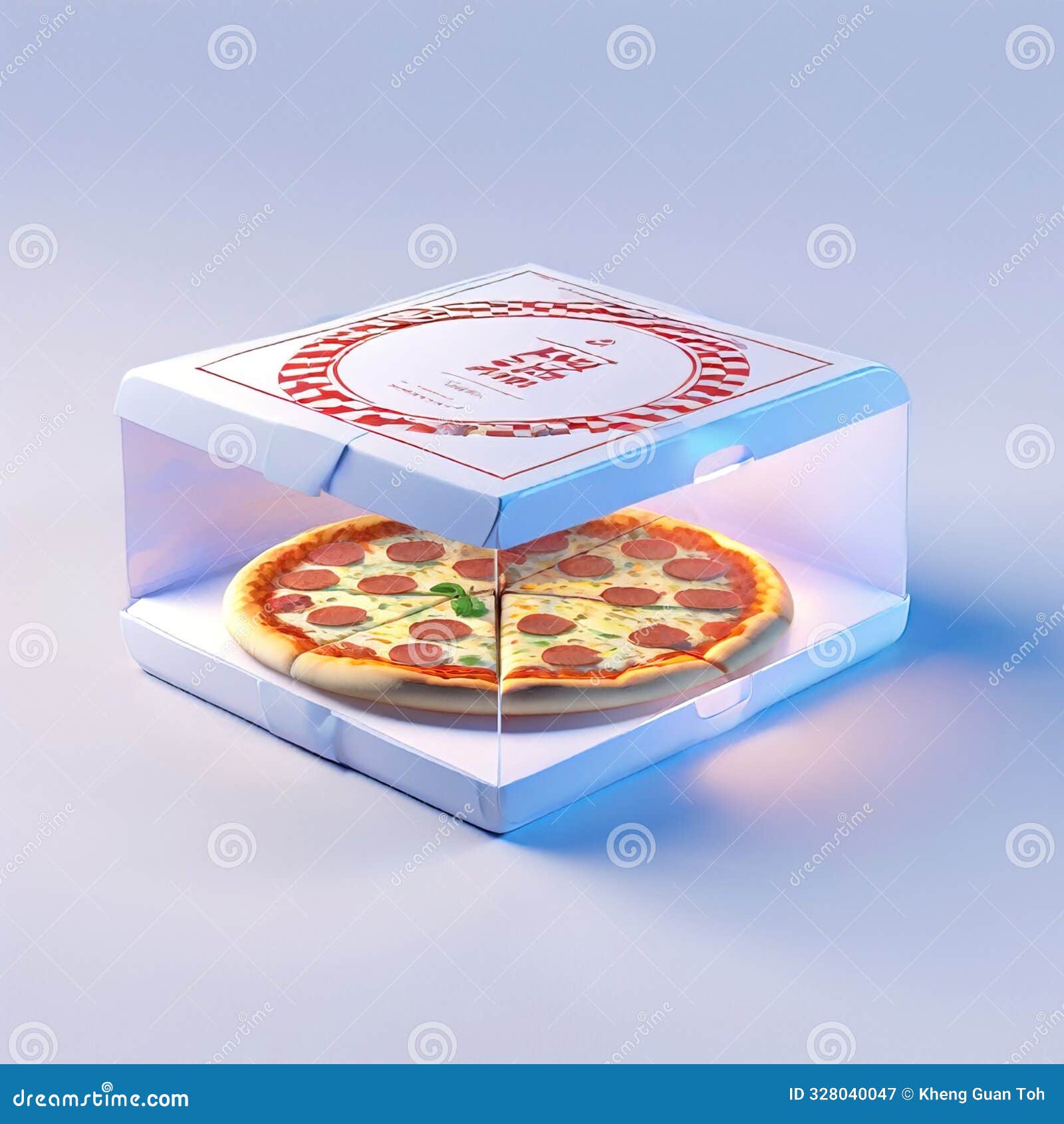 Glossy Stylized Glass Icon of Pizza Box Stock Illustration ...