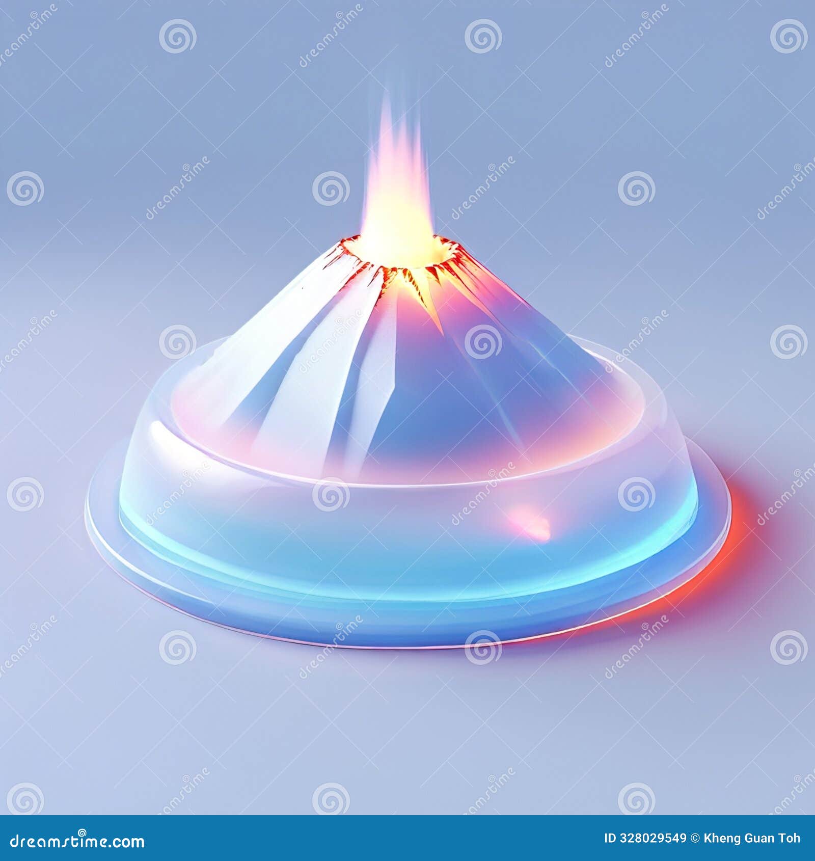 Glossy Stylized Glass Icon of Volcano Stock Illustration - Illustration ...