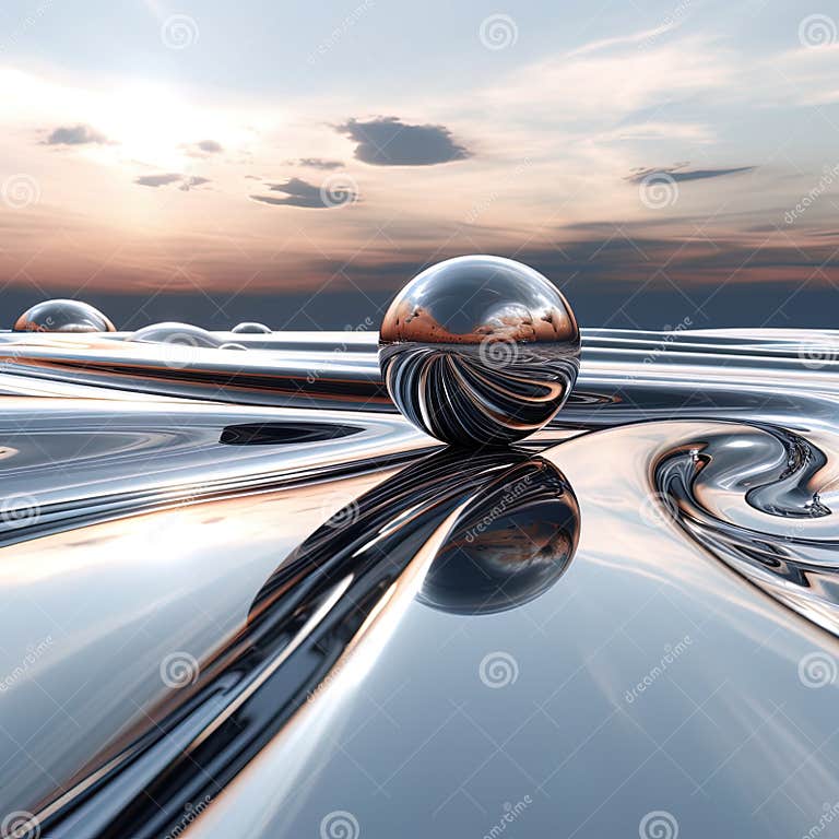 The Glossy Surface of the Metal and Reflection Create an Abstract Metal ...