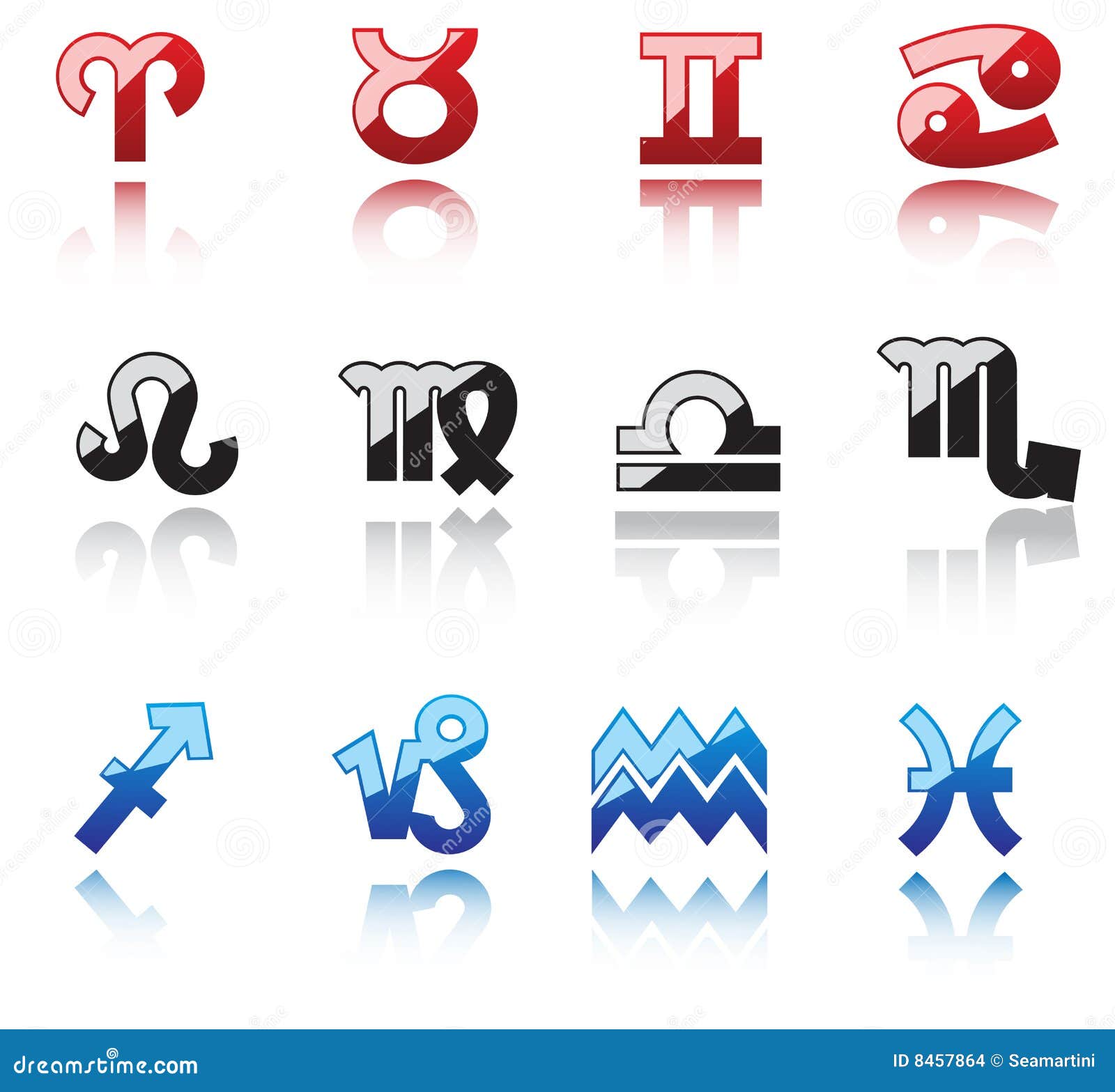 Glossy Symbols of Horoscope Stock Vector - Illustration of libra ...