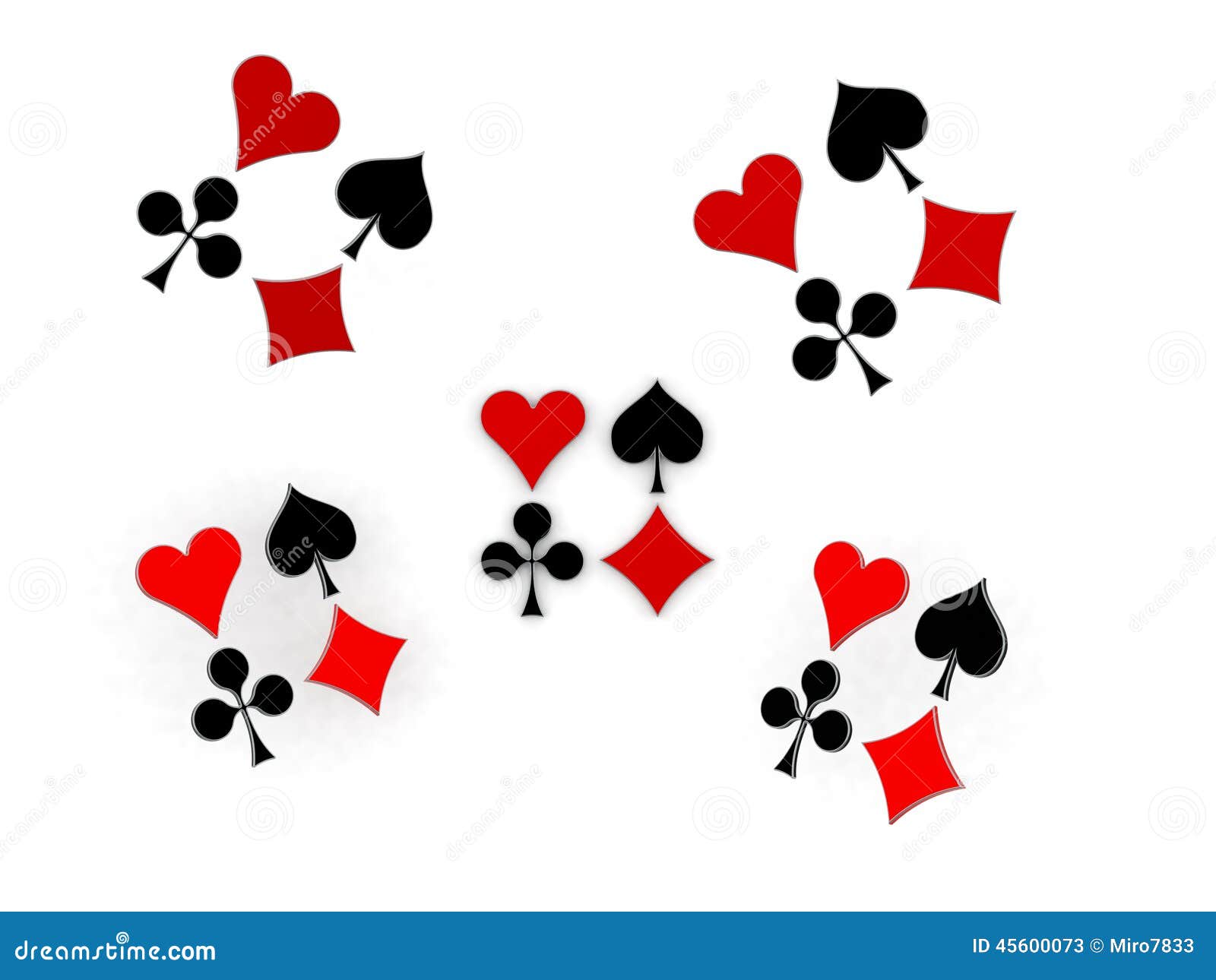 Glossy Symbols of Playing Cards 3d Image Stock Illustration ...
